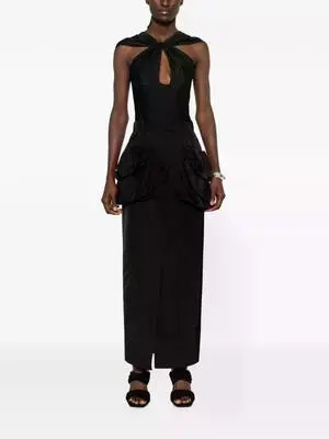 Viktor & Rolf Pleated-pocket Maxi Skirt