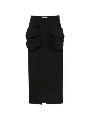 Viktor & Rolf Pleated-pocket Pencil Maxi Skirt