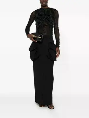 Viktor & Rolf Pleated-pocket Pencil Maxi Skirt