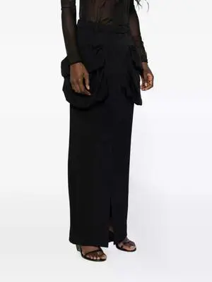 Viktor & Rolf Pleated-pocket Pencil Maxi Skirt