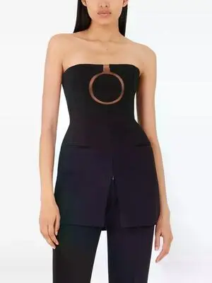 FERRAGAMO Circle-cutout Strapless Fitted Top - Black