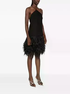 Viktor & Rolf Feather-hem Halterneck Mini Dress