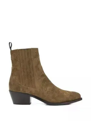 Sartore Embroidered Western Ankle Boots