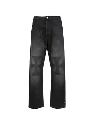 ASKYURSELF Cross-patch Distressed Jeans