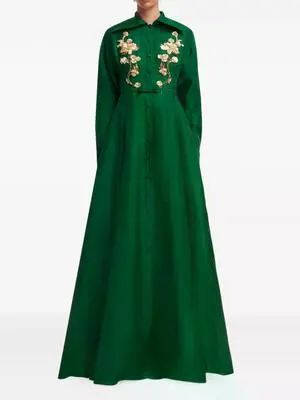 LEO LIN Josephine Floral-embellished Maxi Dress