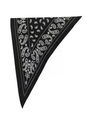 Destin Paisley-print Wool Scarf - Black