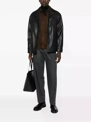 ARMA Leather Button-up Jacket