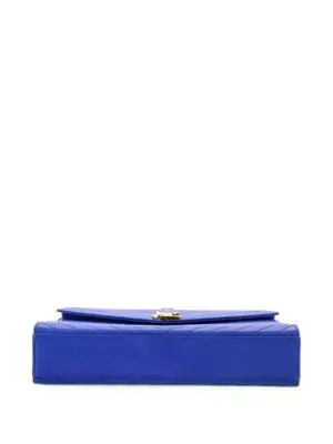 Saint Laurent Classic Monogram Envelope Satchel Matelasse Chevron Leather Large Shoulder Bag