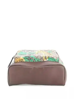 Gucci Zip Pocket Bengal Print Gg Coated Canvas Medium Backpack