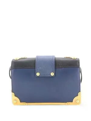 Prada Cahier Embellished Leather Small Crossbody Bag - Blue