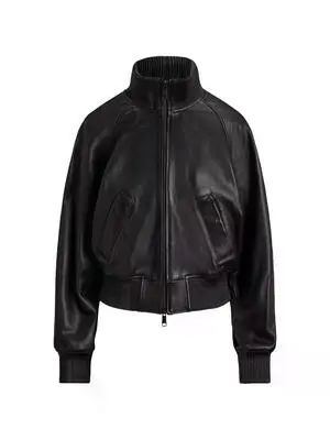 Polo Ralph Lauren Ribbed-trim Leather Jacket