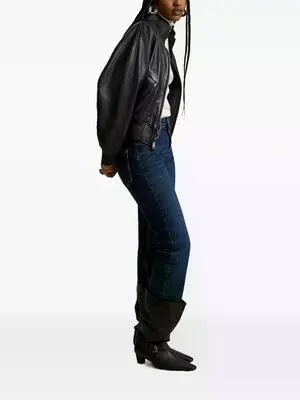 Polo Ralph Lauren Ribbed-trim Leather Jacket