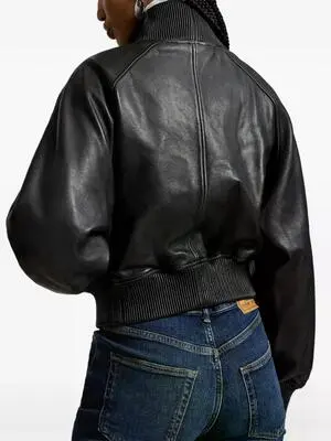 Polo Ralph Lauren Ribbed-trim Leather Jacket