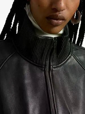 Polo Ralph Lauren Ribbed-trim Leather Jacket