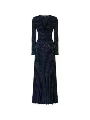 Missoni Long-sleeve Deep Neckline Maxi Dress