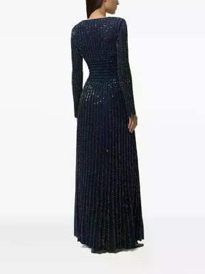 Missoni Long-sleeve Deep Neckline Maxi Dress