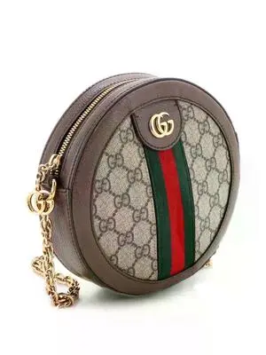 Gucci Ophidia Gg Coated Canvas Mini Crossbody Bag - Brown