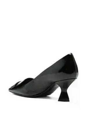 SERGIO ROSSI Buckle-detail Architectural-heel Pumps