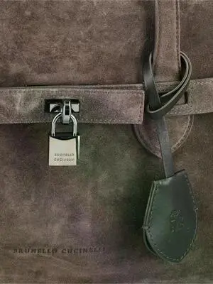 Brunello Cucinelli Padlock-detail Suede Tote Bag