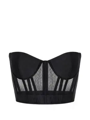Elisabetta Franchi Mesh-panelled Corset-style Top