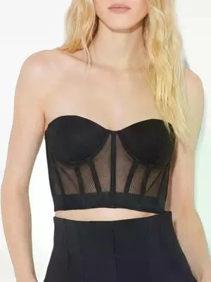 Elisabetta Franchi Mesh-panelled Corset-style Top