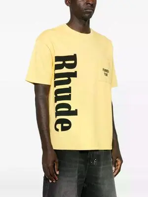 Rhude Logo-print Pocket T-shirt - Yellow