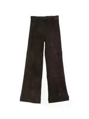 ARMA Suede Wide Leg Trousers - Brown