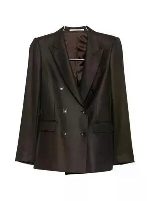 Tagliatore Double-breasted Peaked-lapel Jacket - Brown