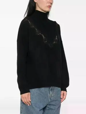 ERMANNO FIRENZE Lace-trim Ribbed-knit Sweater