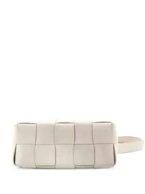 Bottega Veneta Brick Cassette Maxi Intrecciato Leather Small Shoulder Bag - White