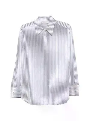 ERMANNO FIRENZE Pearl-embellished Striped Shirt