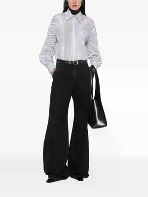 ERMANNO FIRENZE Pearl-embellished Striped Shirt