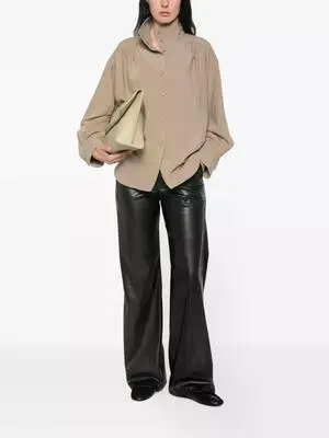 ERMANNO FIRENZE Wide-leg Faux-leather Trousers