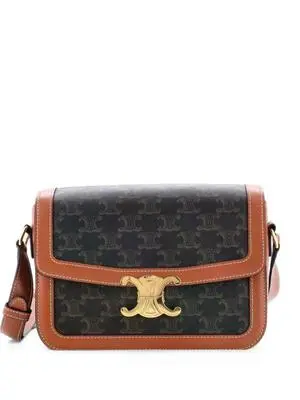 Celine Triomphe Triomphe Coated Canvas Medium Shoulder Bag