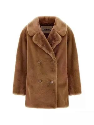 Herno Double-breasted Faux-fur Coat