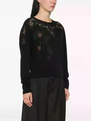 ERMANNO FIRENZE Lace-panel Sequin-embellished Sweater