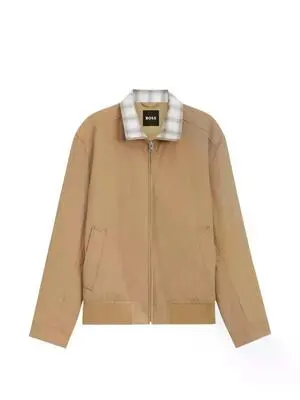 BOSS Check-pattern Zip-up Bomber Jacket