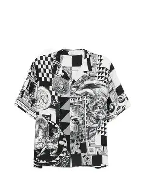Versace Medusa Collage Silk Shirt - Black