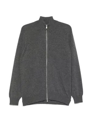 Brunello Cucinelli Zip-up High-neck Cardigan - Grey