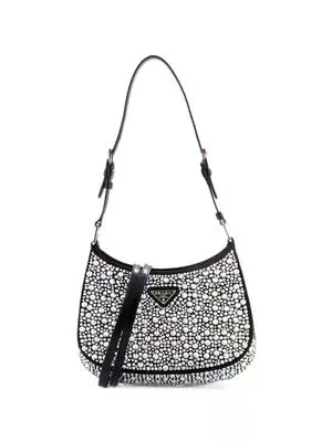 Prada Cleo Shoulder Bag Crystal Embellished Satin Small Crossbody Bag