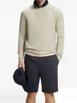 BOSS Textured-panel Raglan-sleeve Sweater