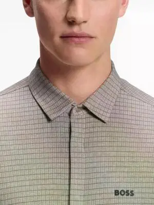 BOSS Short-sleeved Regular-fit Shirt In Cotton Piqu