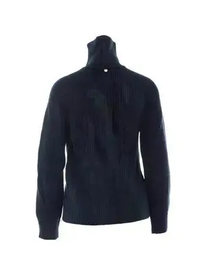 Liu Jo Asymmetric-zip Ribbed-knit Sweater - Blue