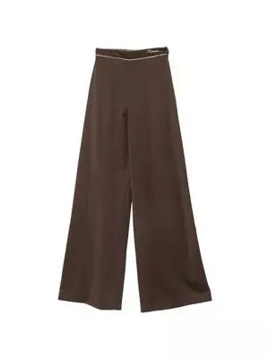Antonio Marras Logo-embroidered Wide-leg Trousers - Brown