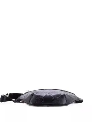 Gucci Gg Embossed Perforated Leather Small Belt Bag - Black