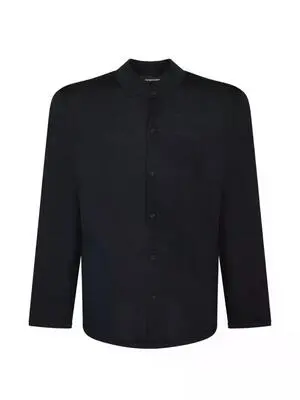 Emporio Armani Logo-embroidered Button-up Shirt - Black