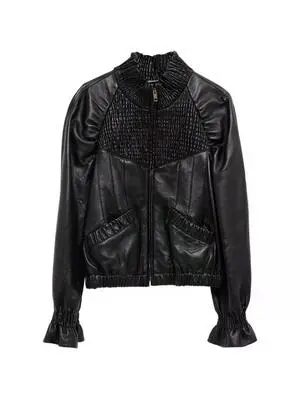 Chloé Smocked Leather Jacket