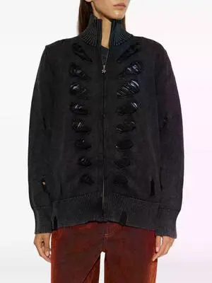 AVAVAV Distressed Zip-up Cardigan