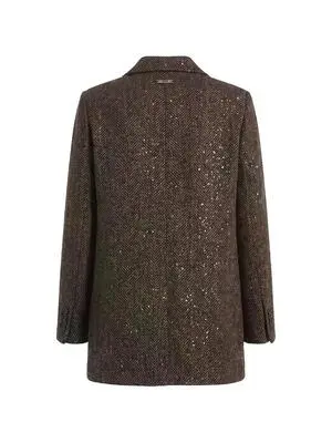 Peserico Sequin-embellished Herringbone Blazer