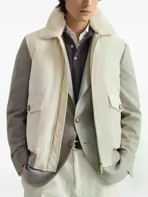 Brunello Cucinelli Shearling-collar Down-filled Vest